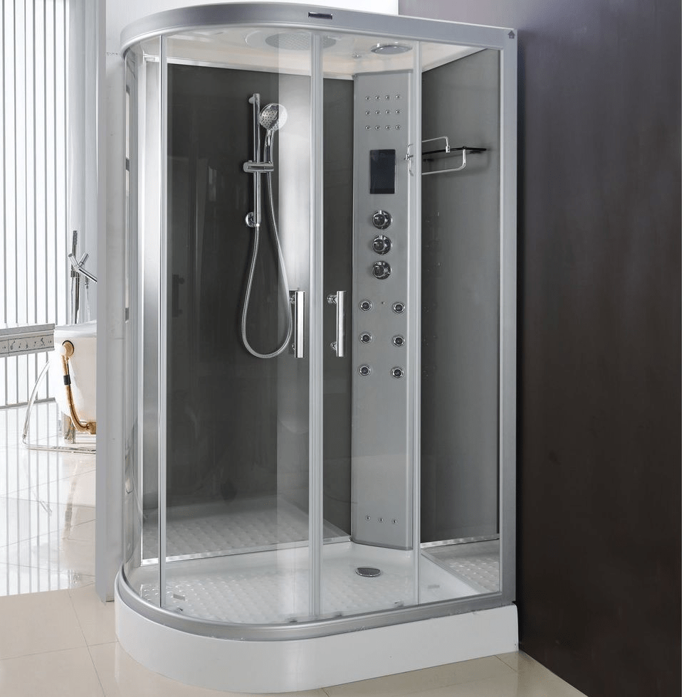 LW18 Right Handed Offset Quadrant Enclosure With Mirror Steam Shower C ...